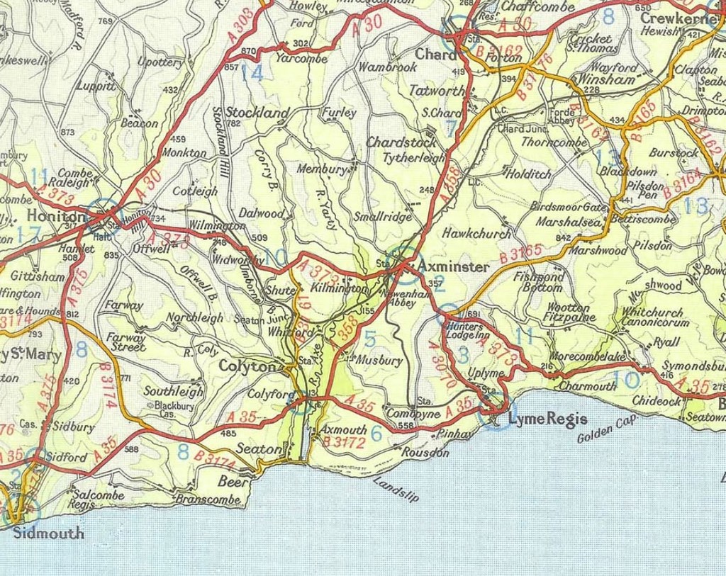 Road Map a35 through Colyford